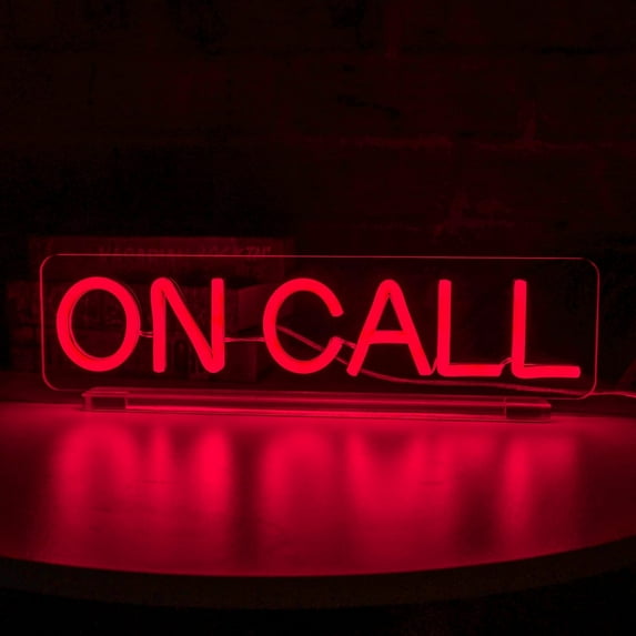 On Call Neon Sign, On a Call Sign for Office, On Call With Stand ...
