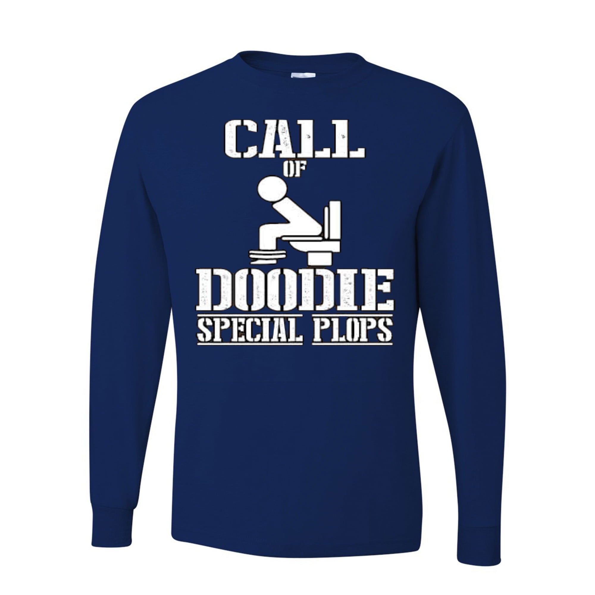 Call Of Doodie Special Plops Funny Graphic Mens Long Sleeves, Royal ...
