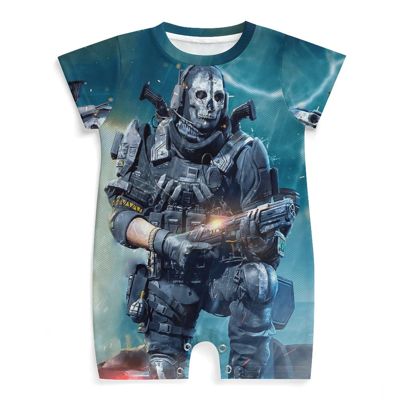 Call Of Duty Baby Neutral Oversized T Shirt Romper Shorts Jumpsuit ...