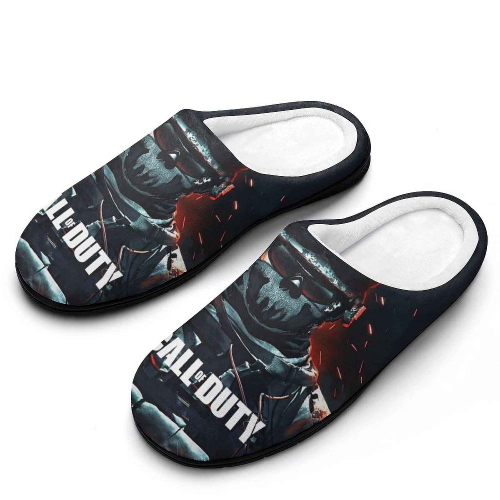 Call Of Duty Black Ops Men Cotton Slippers Slip-on Memory Foam House ...