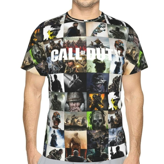 Call Of Duty Casual Men's T-Shirts Classic Crew T-Shirt Tops Slim Fit ...