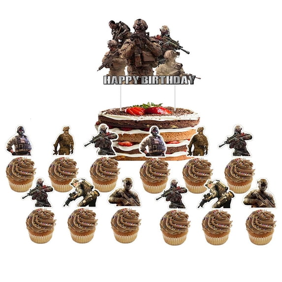 Call Of Duty Cupcake Set Cake Topper Party Supplies Decoration Birthday ...