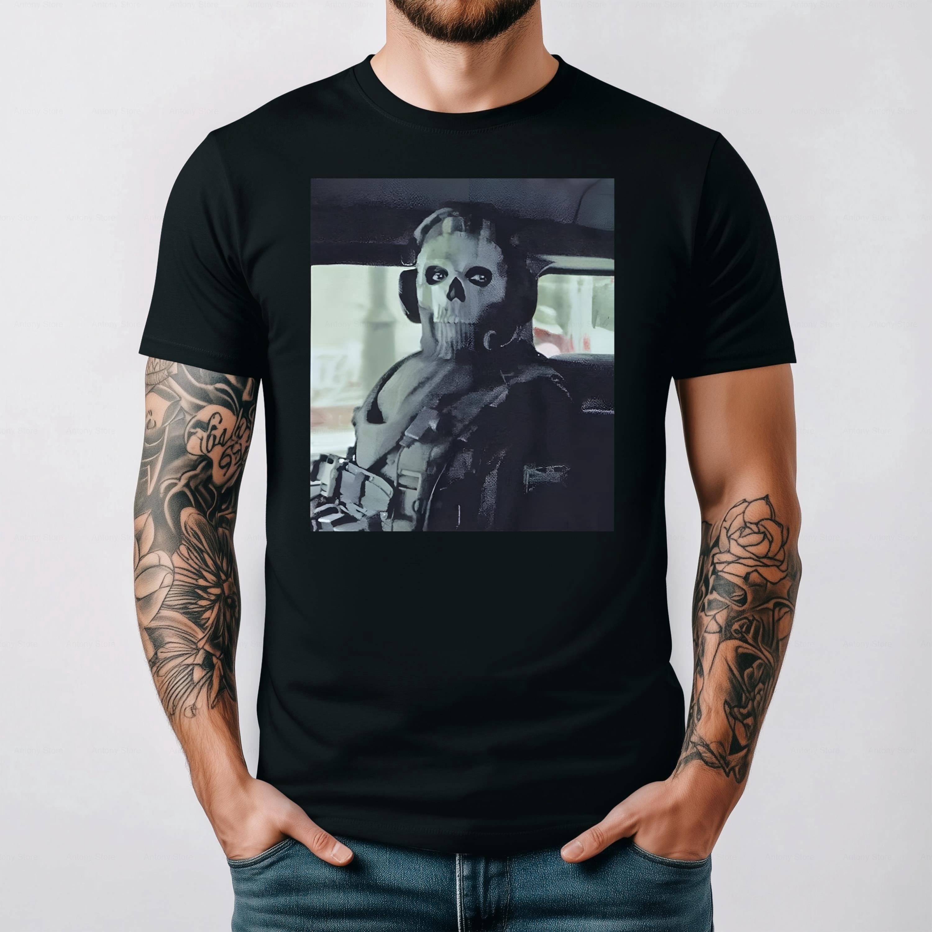 Call Of Duty Modern Warfare II Ghost Stare Graphic T-shirt up to size ...