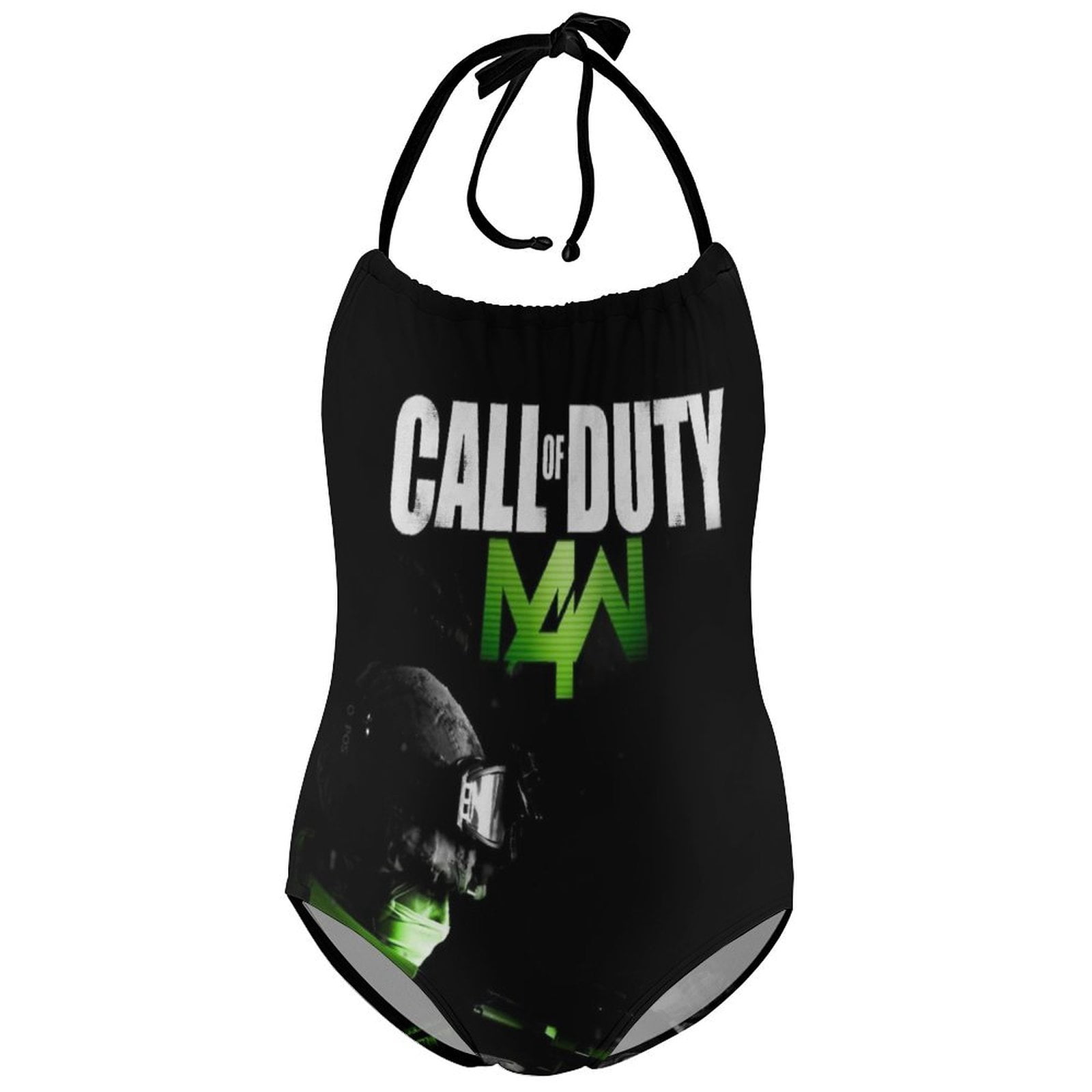 Call Of Duty One Piece Swimwear Halter Swimsuits For Girls Quick Dry ...