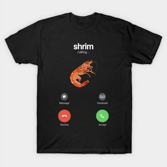 Call Screen Style Shrimp Illustration Tee Featuring Incoming Call ...