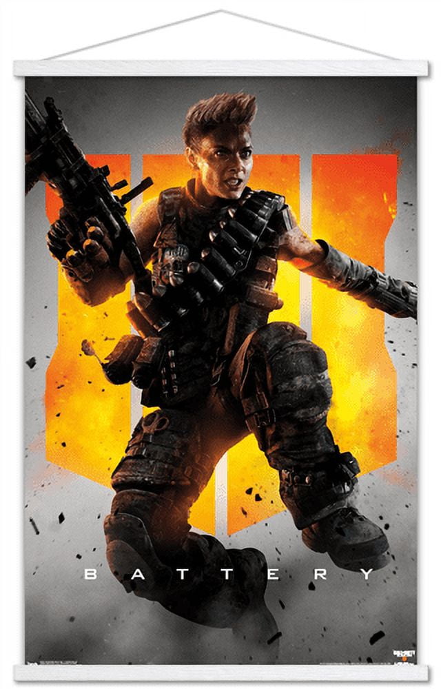 Call of Duty: Black Ops 4 - Battery Key Art Wall Poster with Magnetic Frame, 22.375" x 34 ...