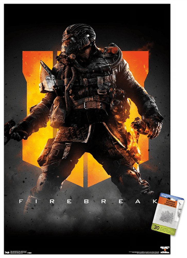 Call of Duty: Black Ops 4 - Firebreak Key Art Wall Poster with Push ...