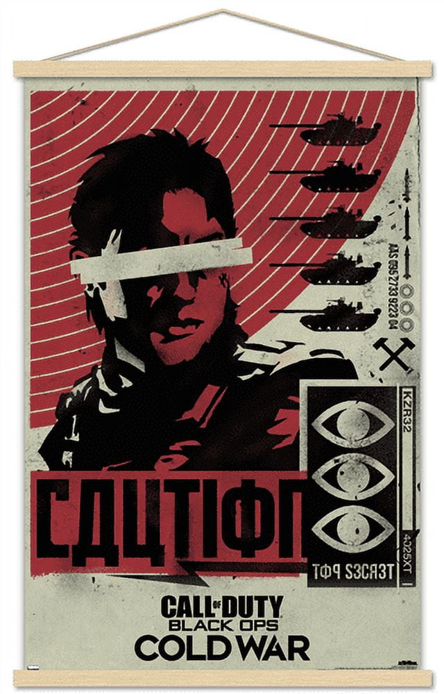 Call of Duty: Black Ops Cold War - Caution Wall Poster with Wooden ...