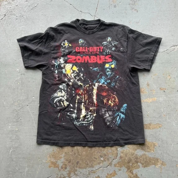 Call of Duty Black Ops Zombies Short Sleeve Black color Classic Style ...