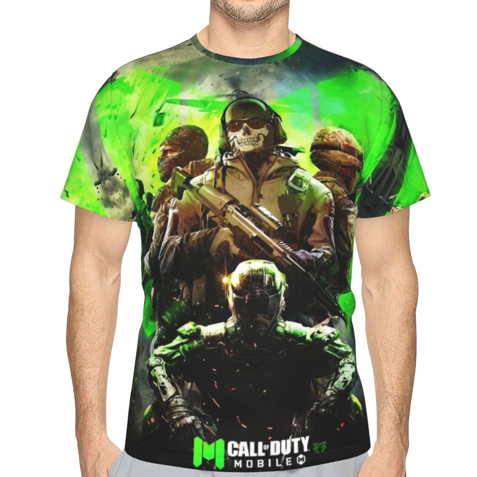 Call of Duty Casual Men's T-Shirts Classic Crew T-Shirt Tops Slim Fit ...