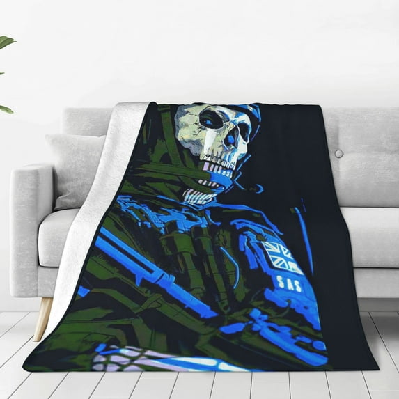 Call of Duty Ghost Soft Micro Fleece Blanket Throw Lightweight Flannel ...