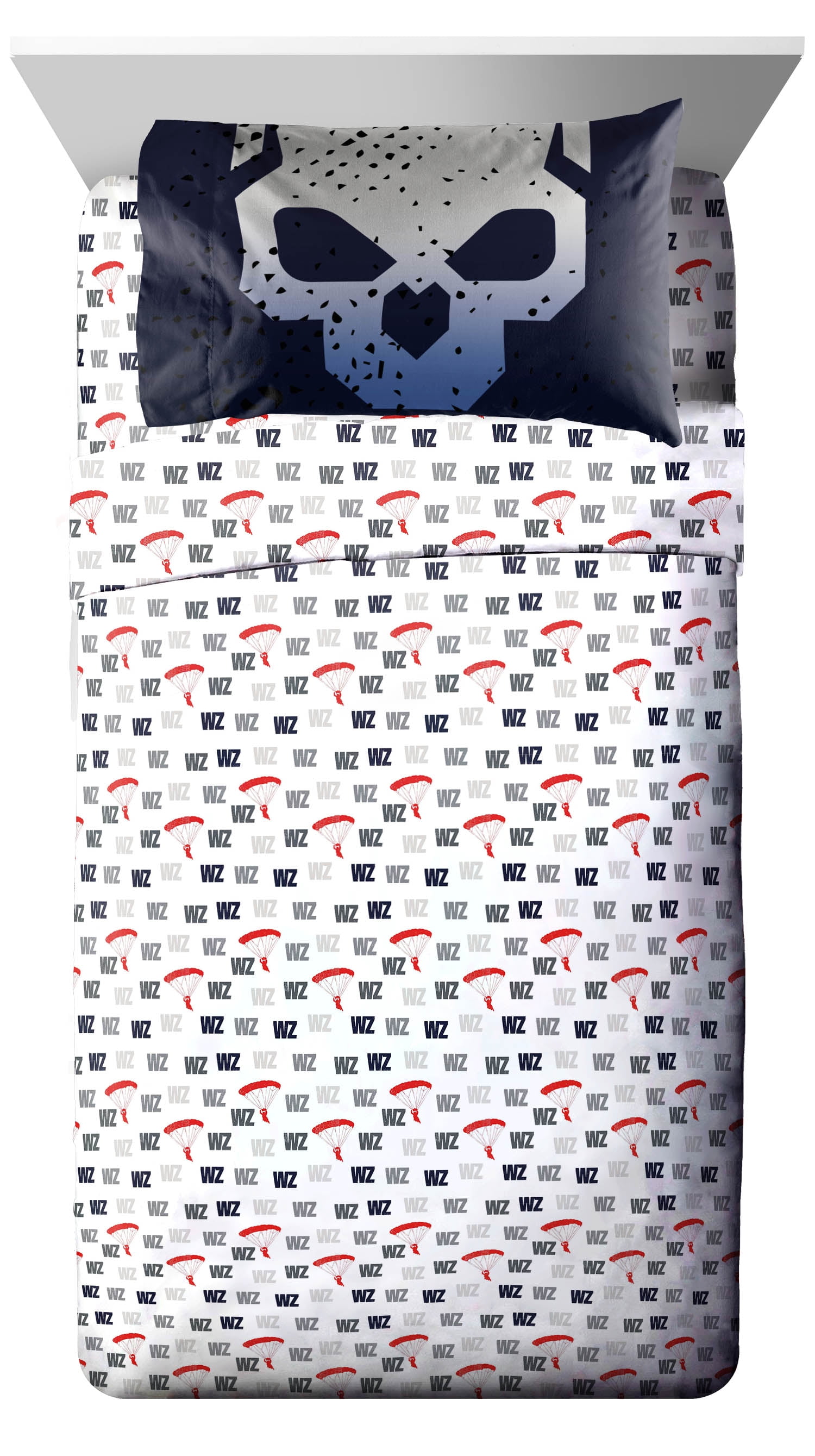 Call of Duty Kids 3-Piece Twin Sheet Set, Microfiber, White, Blizzard ...