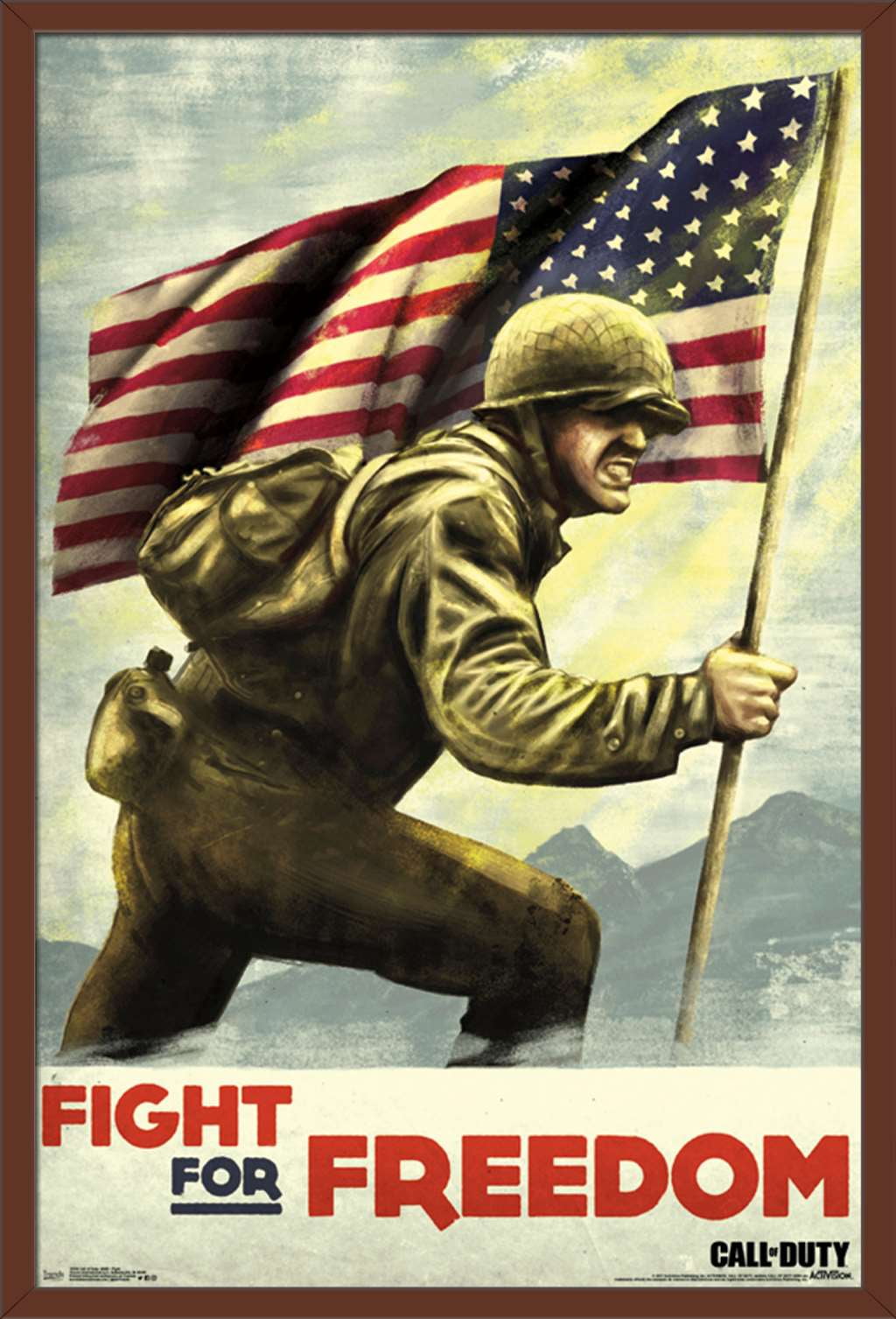 Call of Duty: WWII - Fight Wall Poster, 22.375" x 34", Framed - Walmart.com