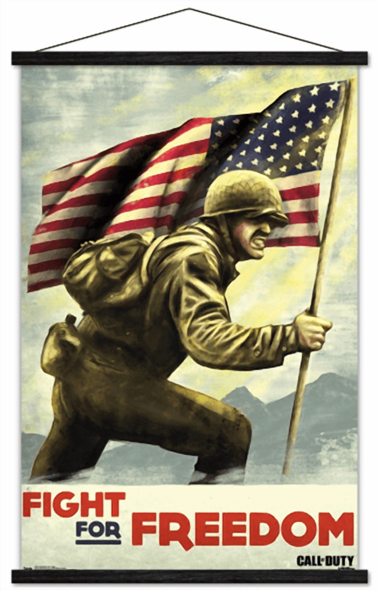 Call of Duty: WWII - Fight Wall Poster with Magnetic Frame, 22.375" x ...