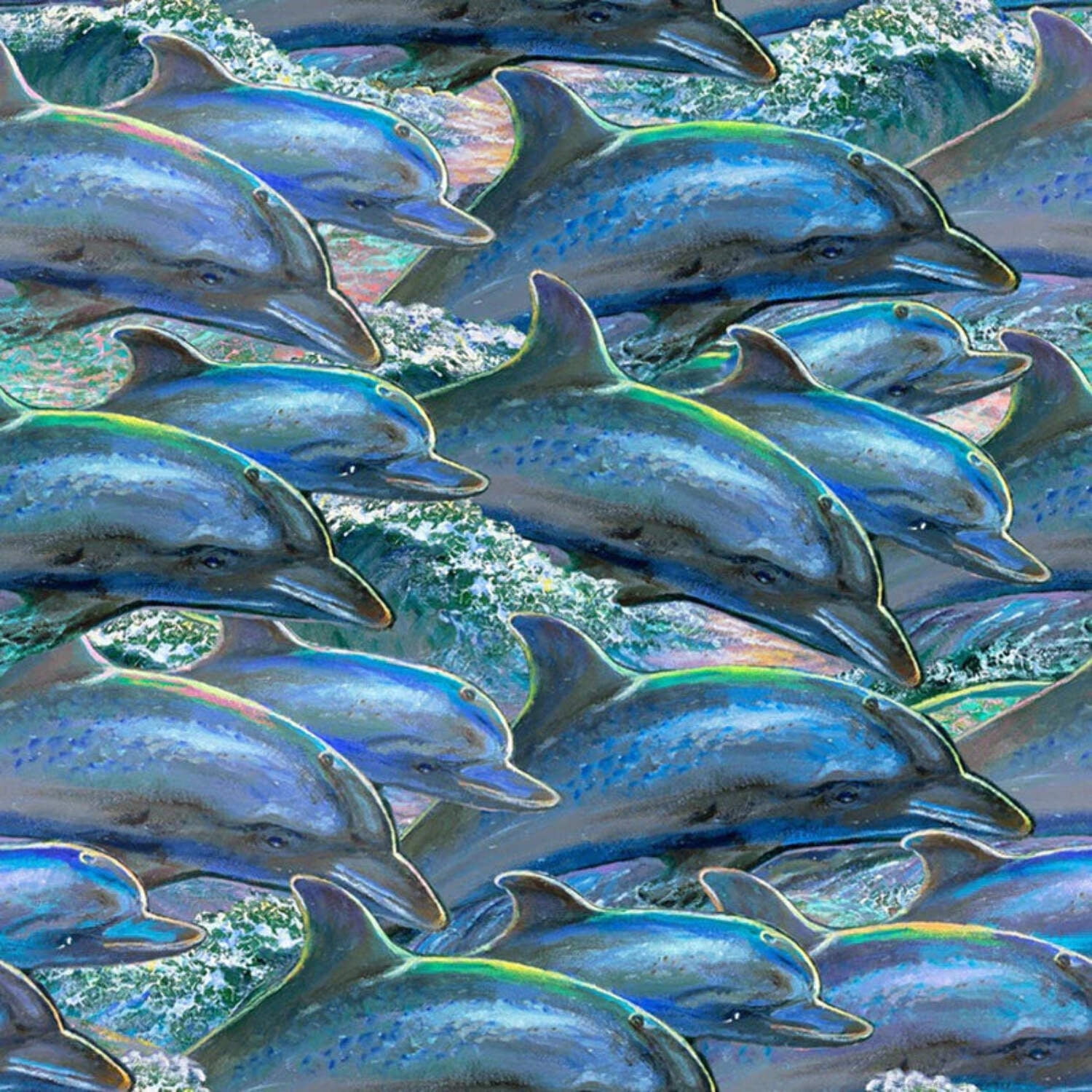 Call of the Sea Dolphins Cotton Fabric - Walmart.com