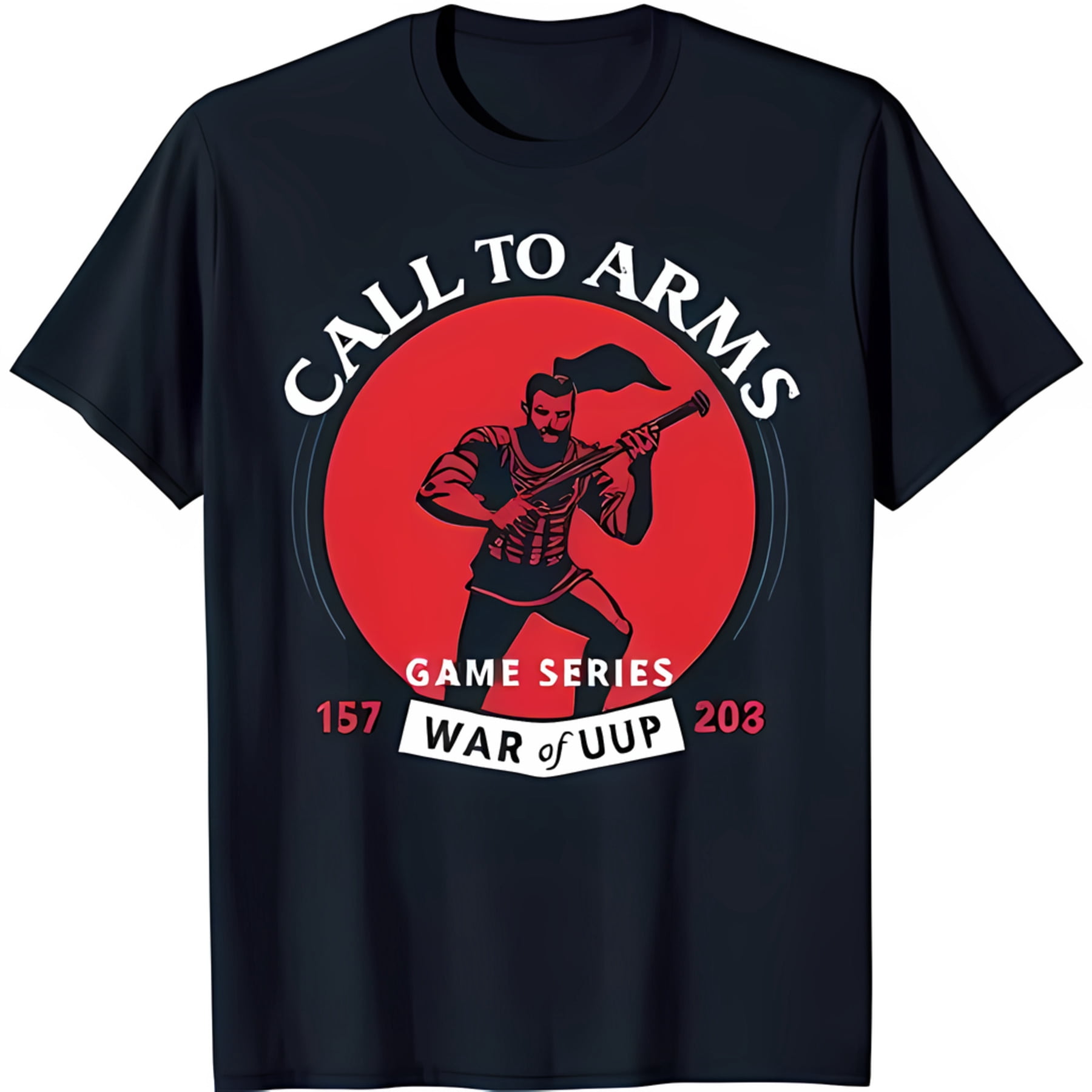 Call to Black T-Shirt with Red Circle & Figure War of UUP - Walmart.com