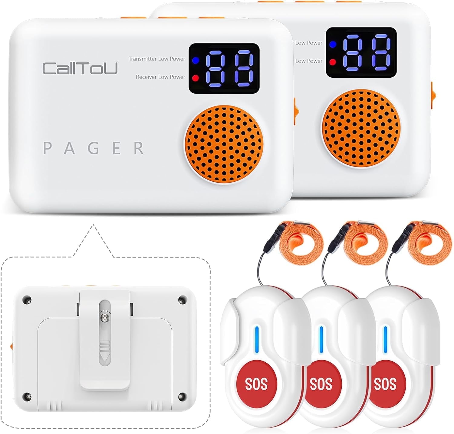 CallToU 1000FT Caregiver Pager Wireless Call Button Elderly Monitors ...