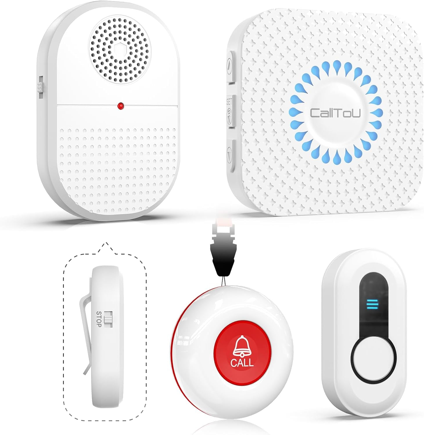 CallToU Caregiver Pager, Personal Safety Medical Alarm Aid, Waterproof ...