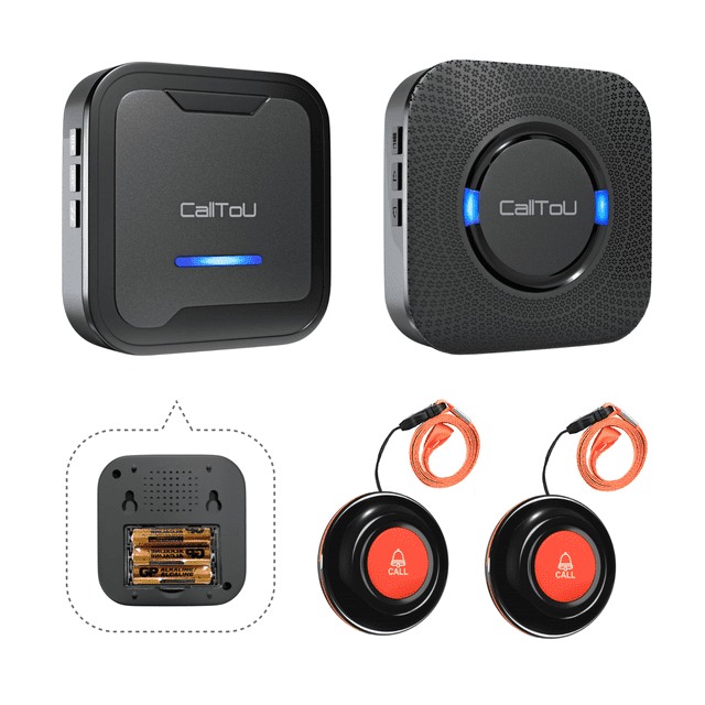 CallToU Caregiver Pager, Wireless Call System with 2 Transmitters, 1 ...