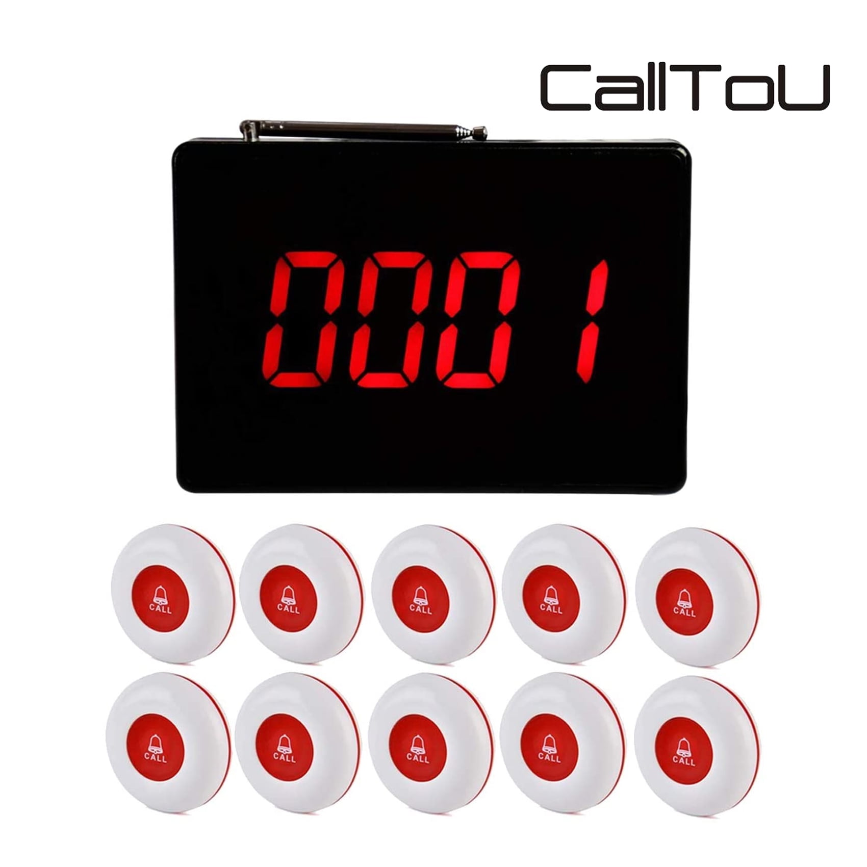CallToU 10pcs Wireless Calling System with Waterproof Call Buttons & 1 ...