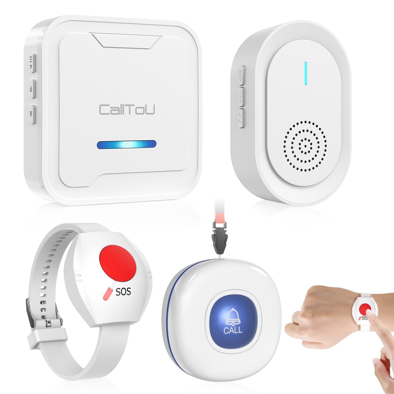 CallToU Wireless Caregiver Pager with SOS Call Buttons for Elderly ...