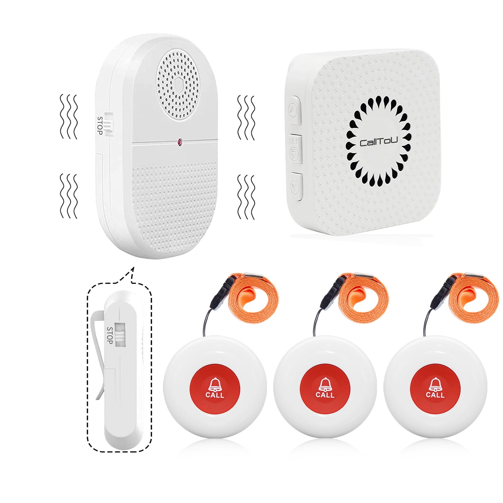 CallToU Wireless Caregiver Pager, Medical Alert System, Waterproof Call ...