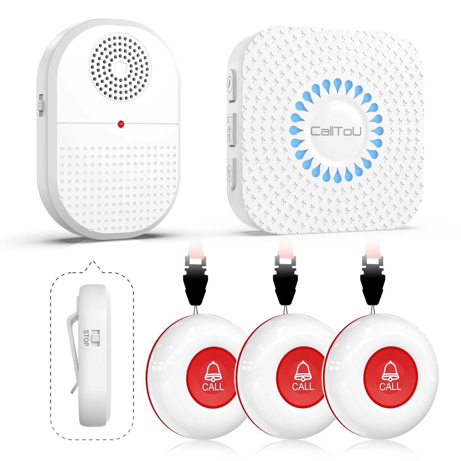 CallToU Wireless Caregiver Pager, Medical Alert System, Waterproof Call ...