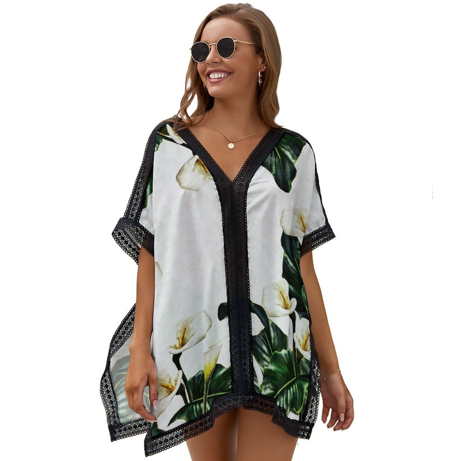 Calla Lilies Beach Cover Ups for Women Bathing Suit Cover Up Lace ...