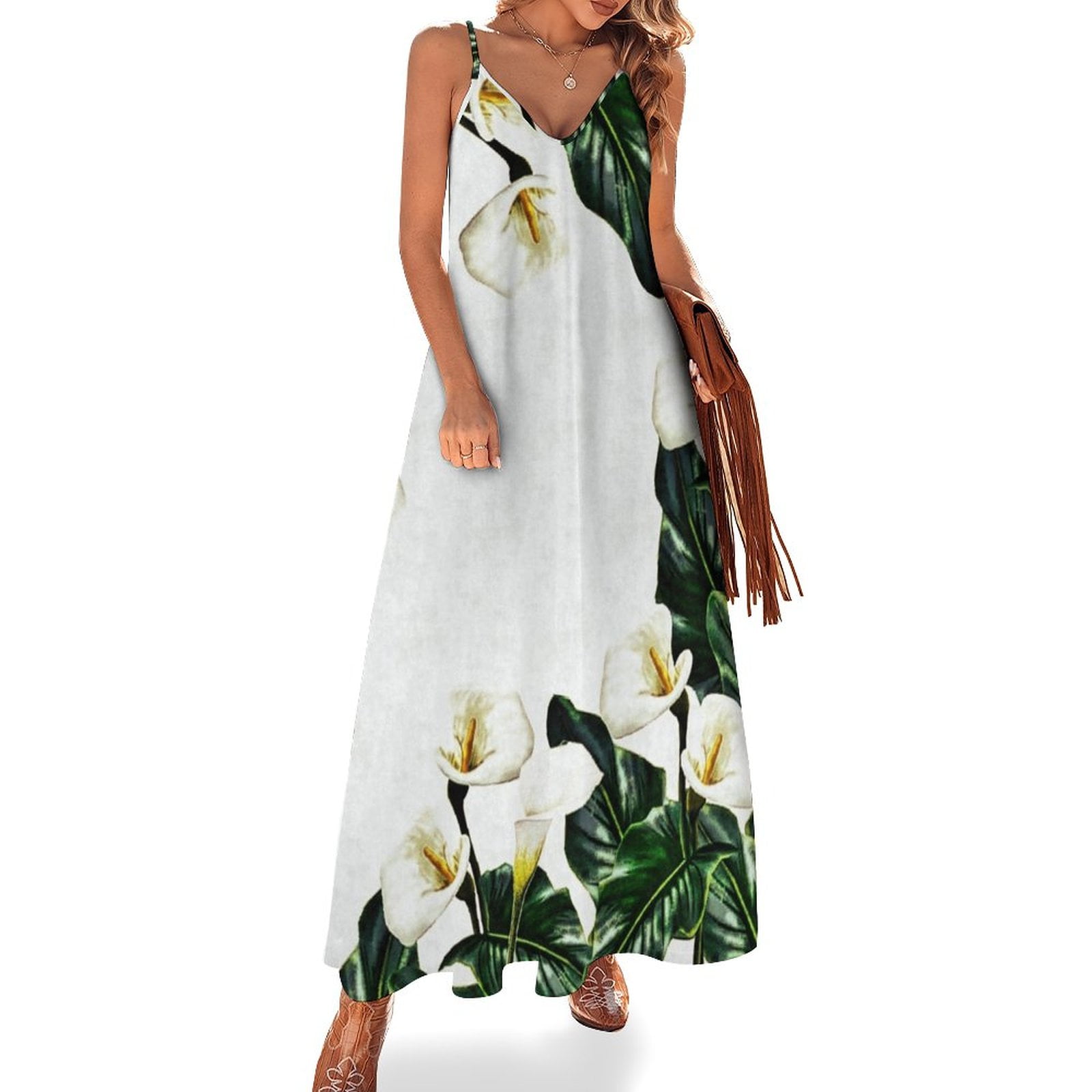 Calla Lilies Sleeveless Dress sexy dress womens clothing luxury evening ...