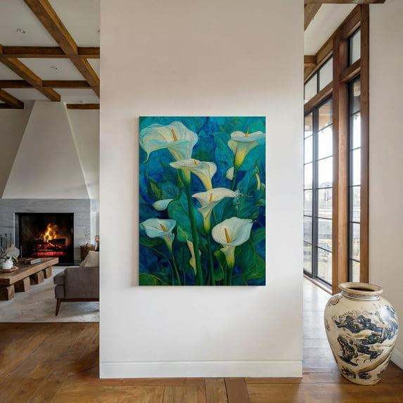 Calla Lillies Canvas Print Wall Art Van Gogh Style Wildflower Floral ...