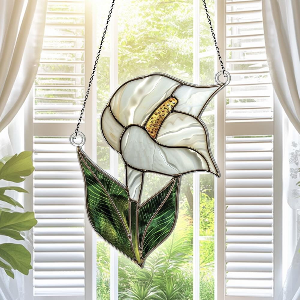 Calla Lily Acrylic Suncatcher Window Hanging, Calla Lily Ornaments ...