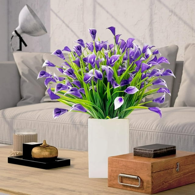 Calla Lily Artificial Flowers For Outdoors, Fake Plants UV Resistant ...