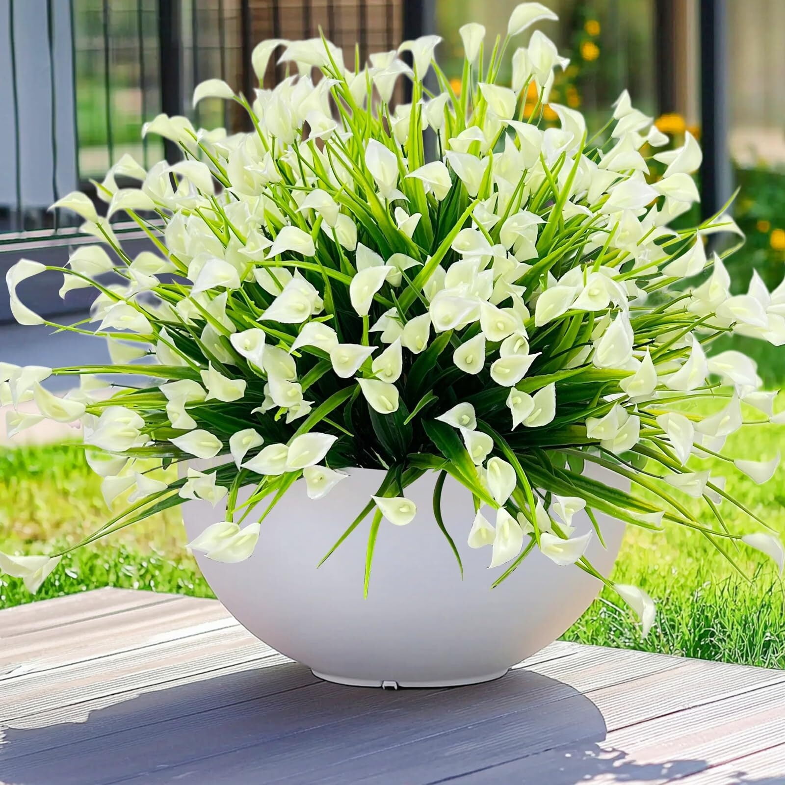 Calla Lily Artificial Flowers For Outdoors, Fake Plants UV Resistant ...