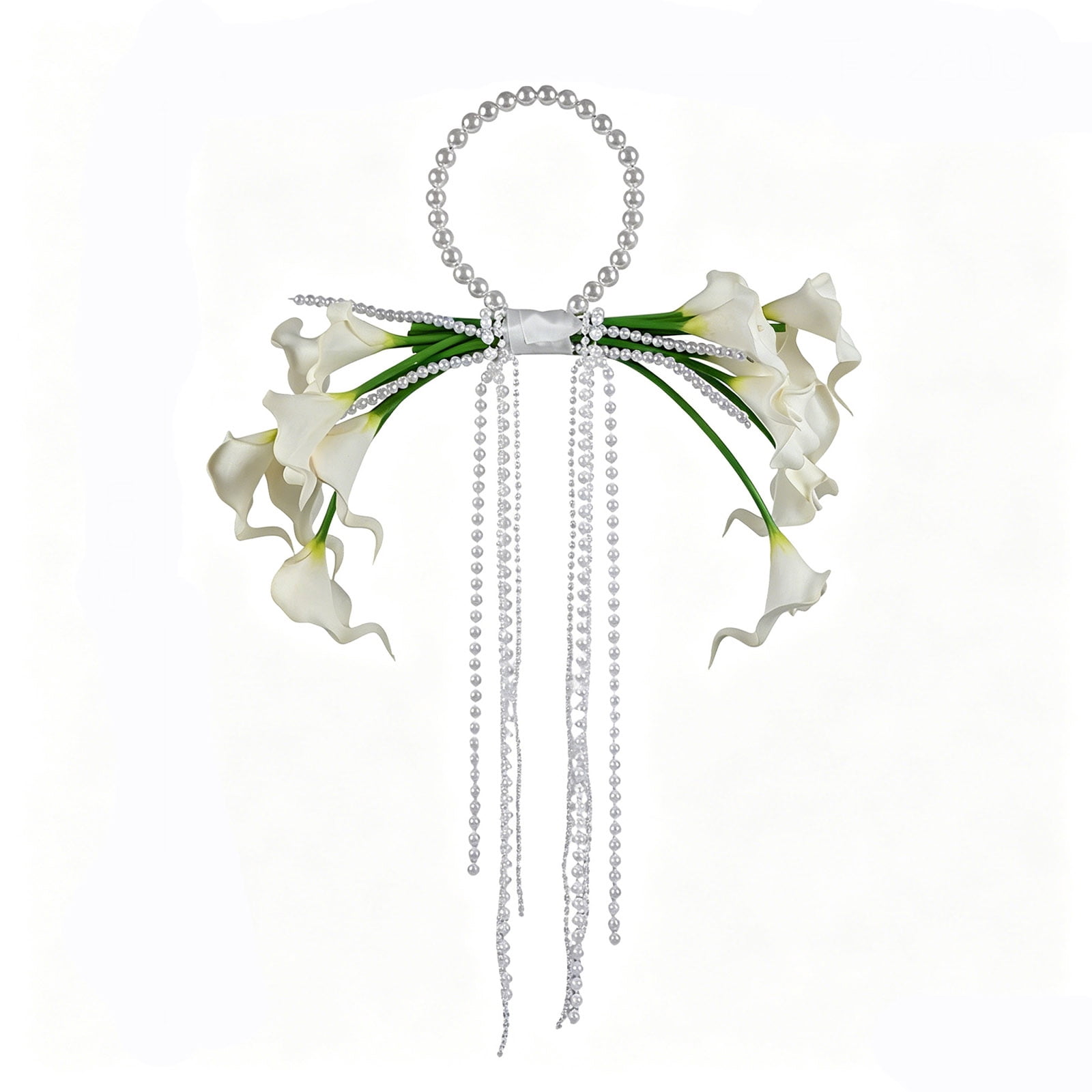 Calla Lily Bridal Bouquet Realistic Pearl for Bride & Bridesmaids ...