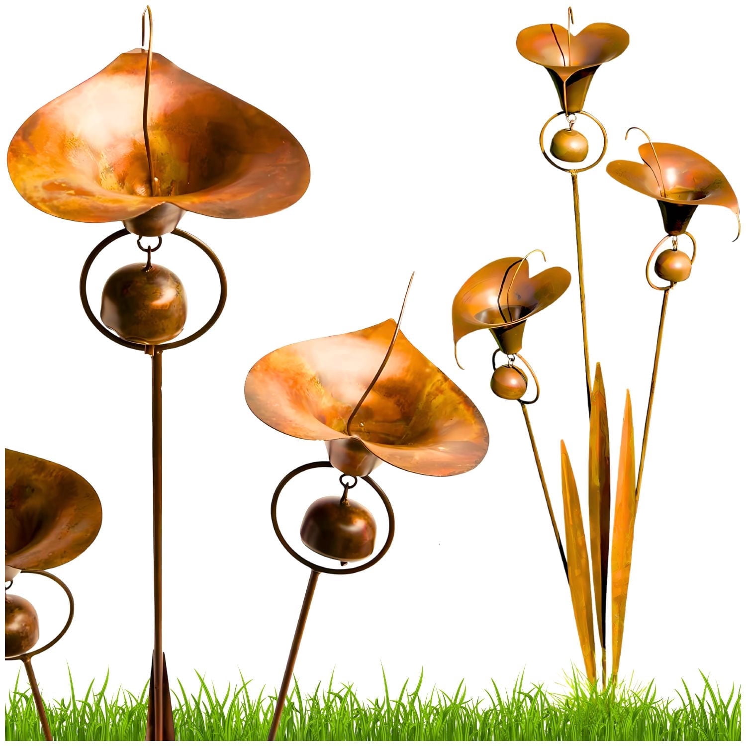 Happy Gardens Calla Lily Decorative Stake with Steel Bells (Flamed ...