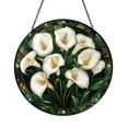 Calla Lily Floral Metal Wall Sign, Stained Glass Style Decorative ...
