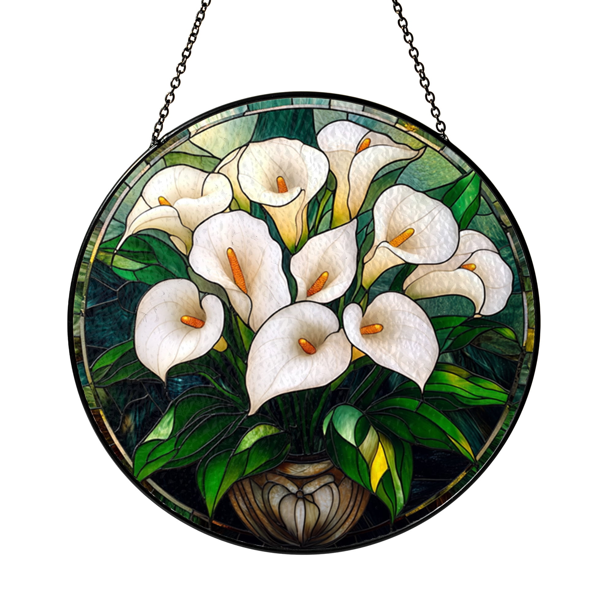 Calla Lily Flower Botanical Stained Glass Style Window Suncatcher ...