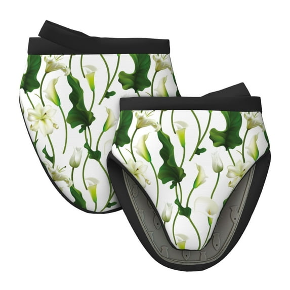 Calla Lily Flowers Bloom Oven Mitts Heat Resistant, Soft Lining ...