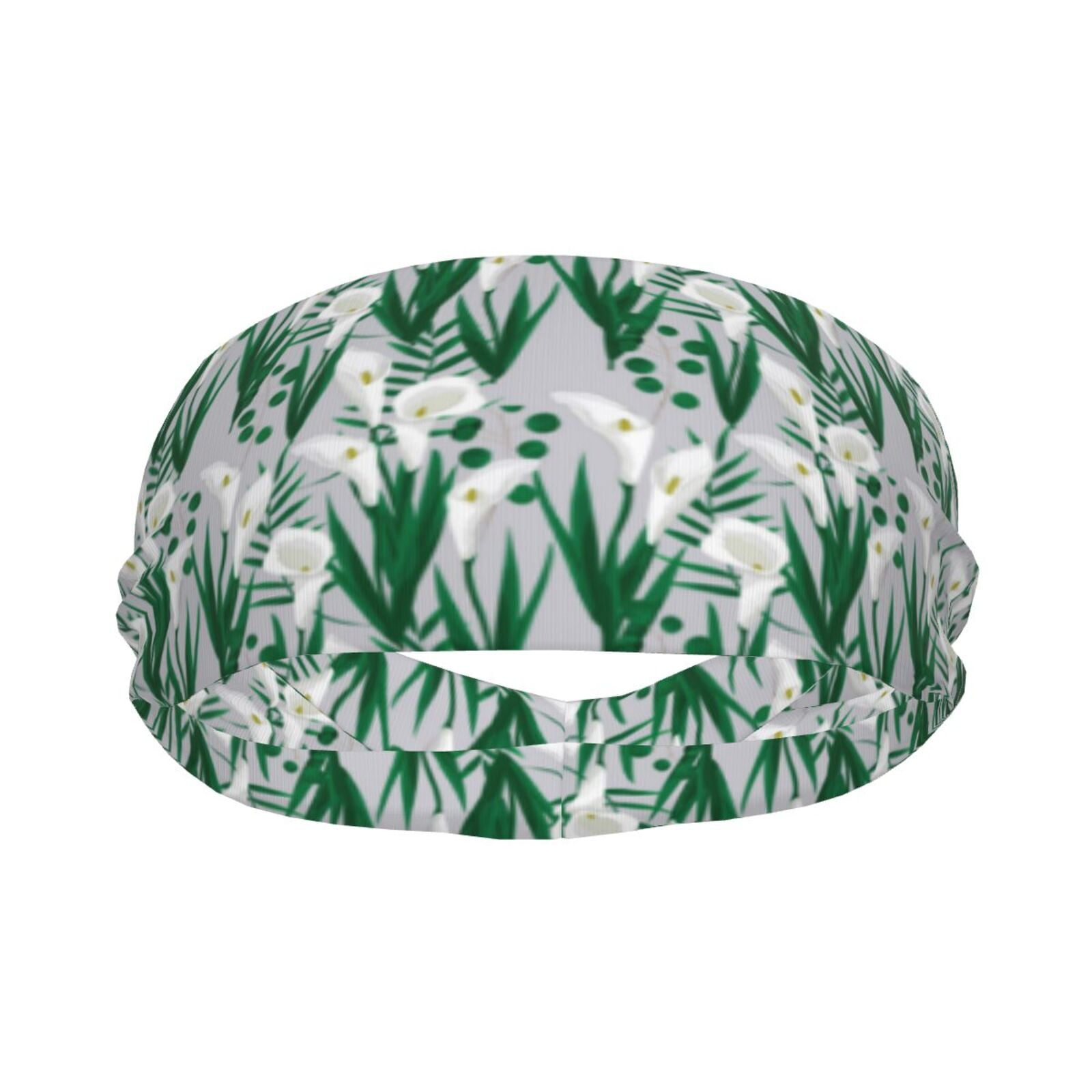 Calla Lily Flowers Green Leaves Sweat Bands Headbands for Women Men ...