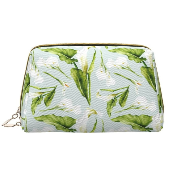 Calla Lily Flowers Light Blue Makeup Bag, Large Capacity Cosmetic Bag ...