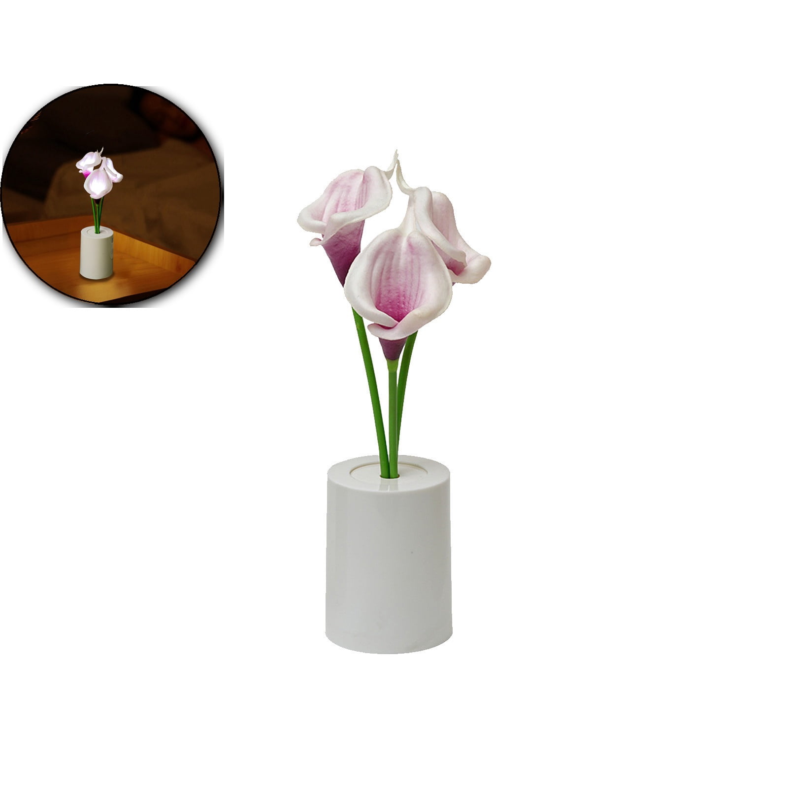Calla Lily Lamp Simulation Calla Lily LED Night Lamp with Vase Bedside ...