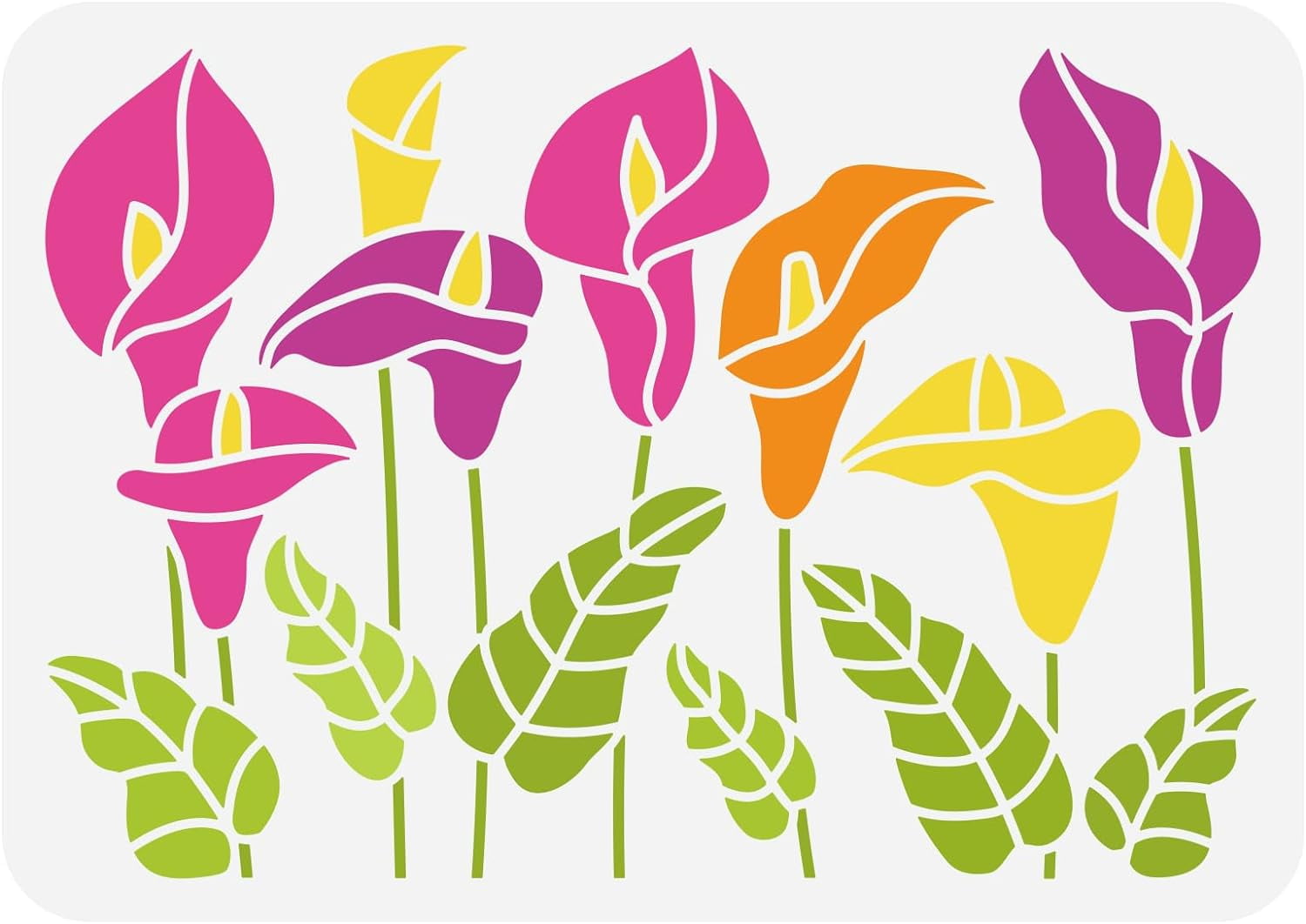 Calla Lily Stencil 8.3x11.7inch Reusable Calla Lily Flower Pattern ...