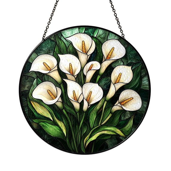 Calla Lily White Flower Suncatcher Window Hanging, Elegant Floral Art ...