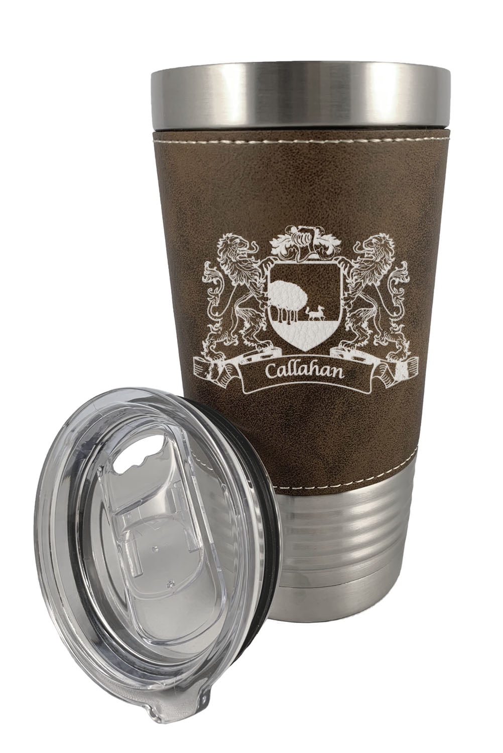 Callahan Irish Coat of Arms Leather Travel Mug - Walmart.com