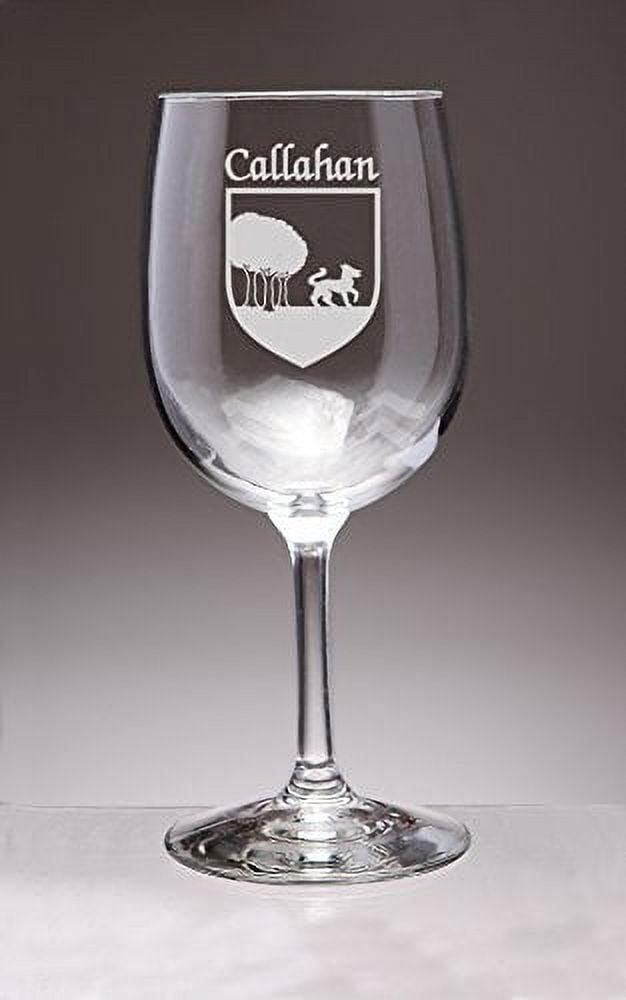 Callahan Irish Coat of Arms Wine Glasses - Set of 4 (Sand Etched ...