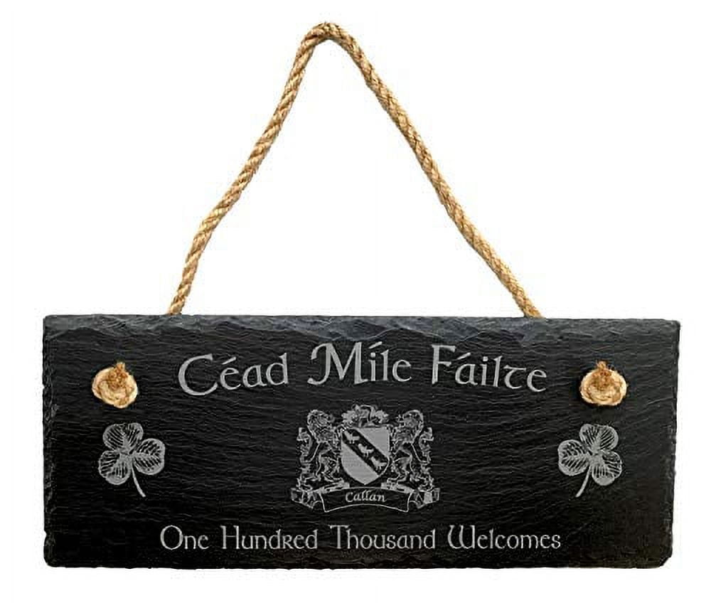 Callan Irish Coat of Arms Slate Plaque Blessing - Céad Míle Fáilte ...