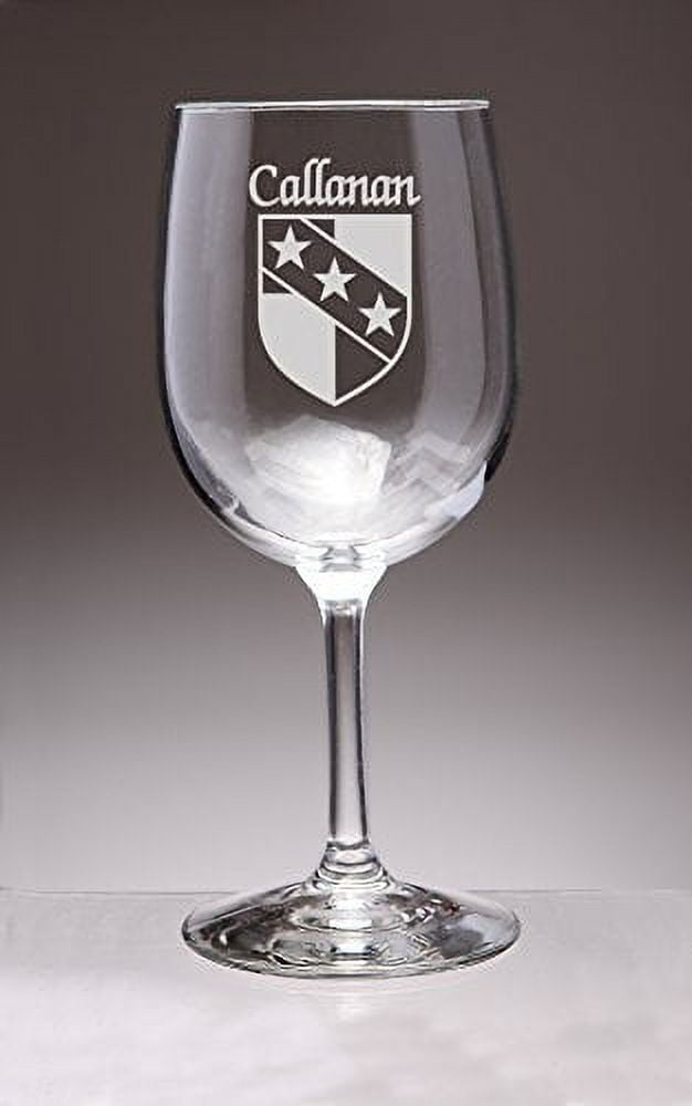 Callanan Irish Coat of Arms Wine Glasses - Set of 4 (Sand Etched ...