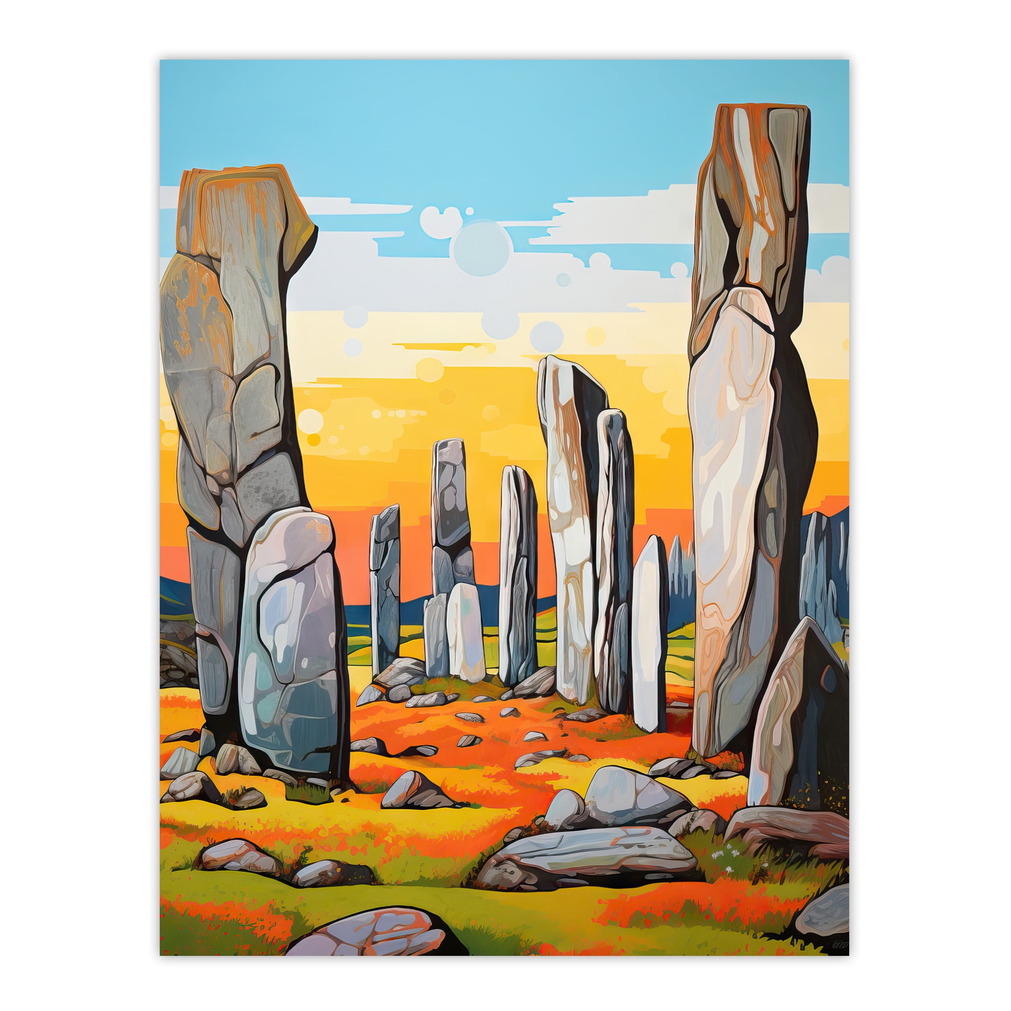 Callanish Standing Stones Vibrant Artwork Ancient Stone Circle Isle Of ...