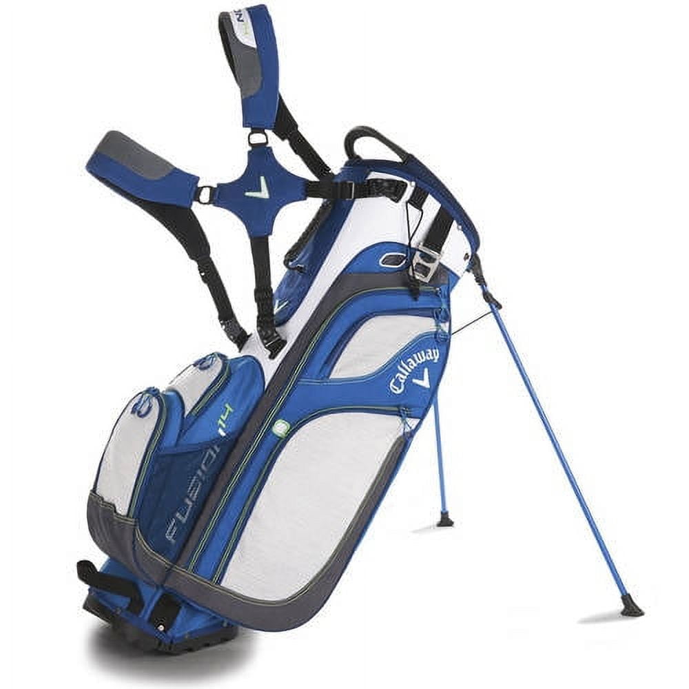 Callaway Fusion 14 Stand Bag (White/Blue/Acid Green, 14-way top) 2016 ...