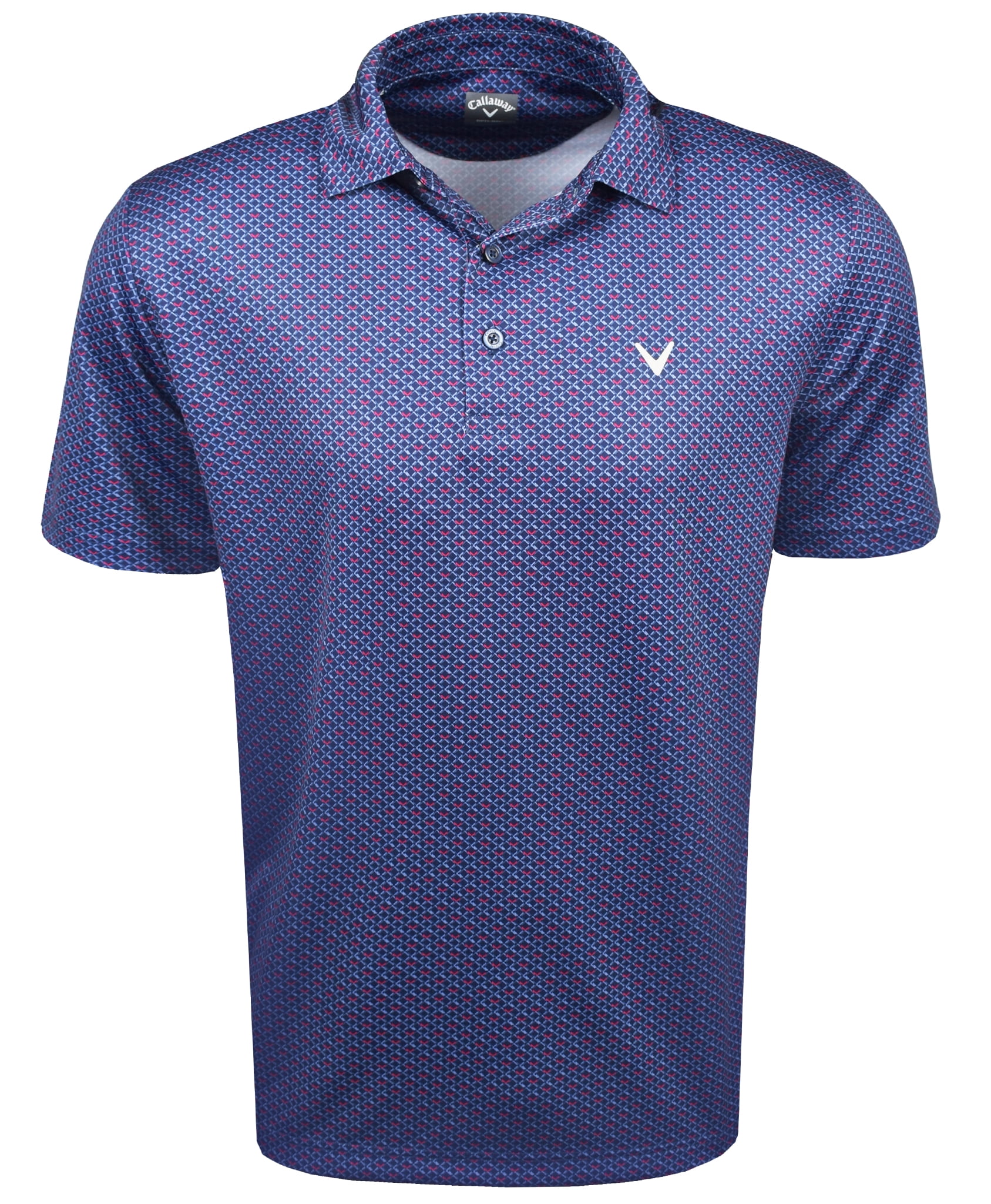 Callaway Golf All-Over Chevron Novelty Print Polo Peacoat Small ...